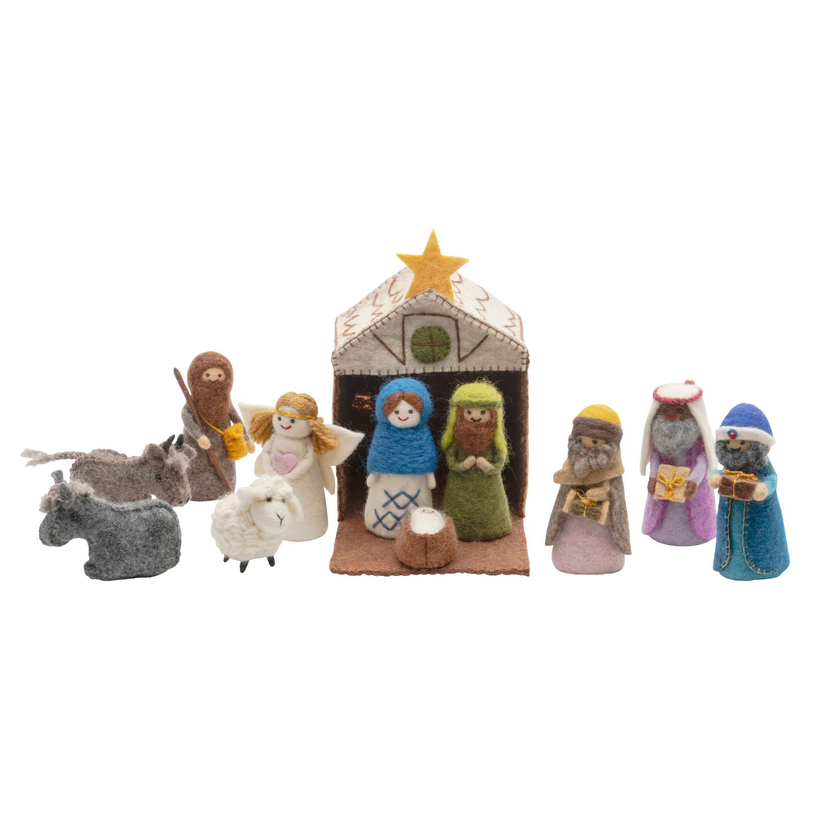 Handmade Christmas nativity set | Pashom felt Christmas decorations