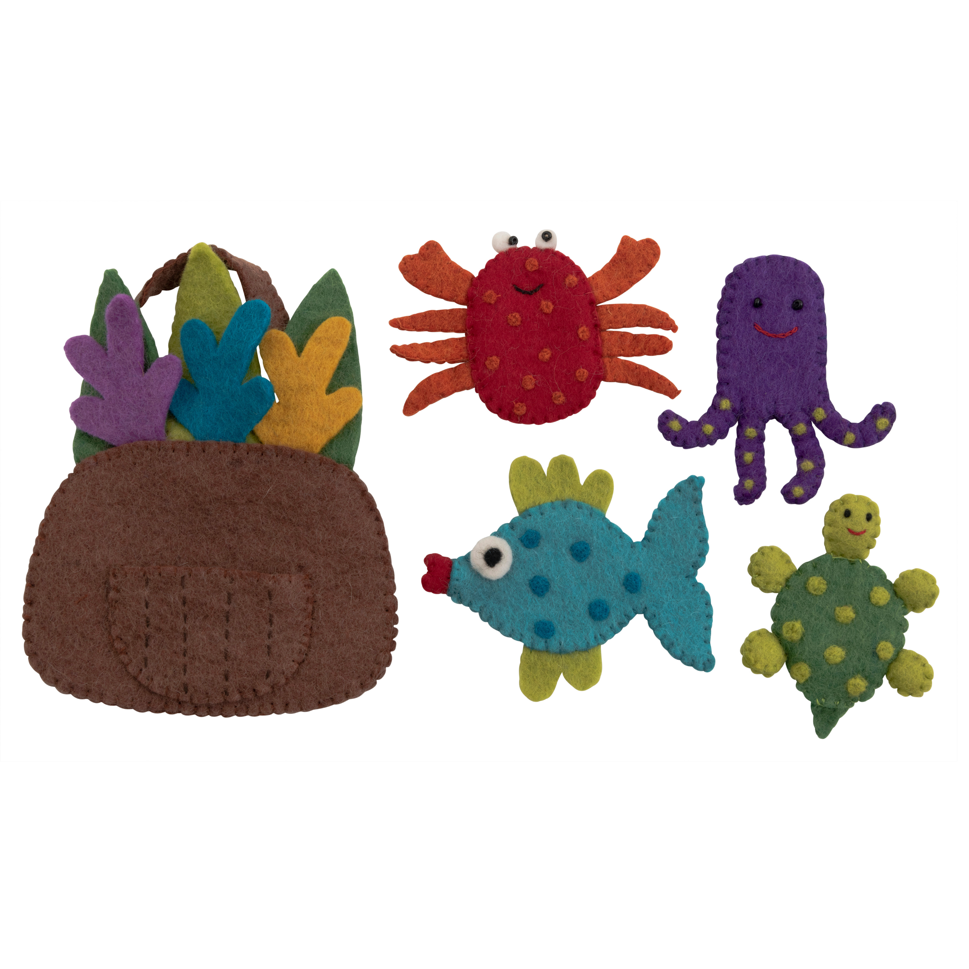 Ocean Finger Puppet Play Bag | Pashom handmade toys for kids